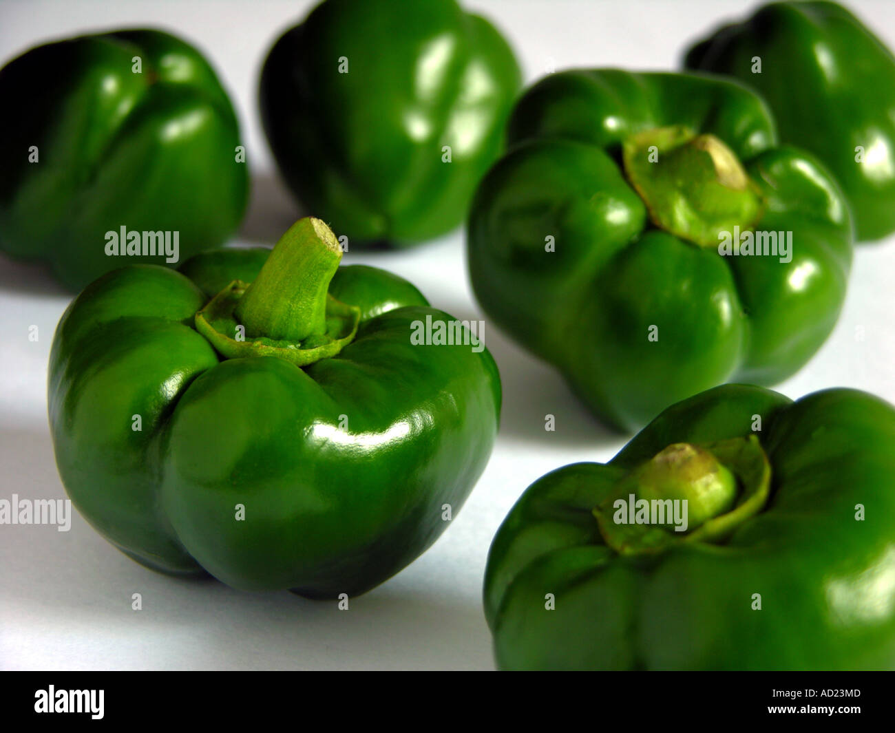 ADC72757 Food Capsicum green Vegetable six pieces Stock Photo - Alamy