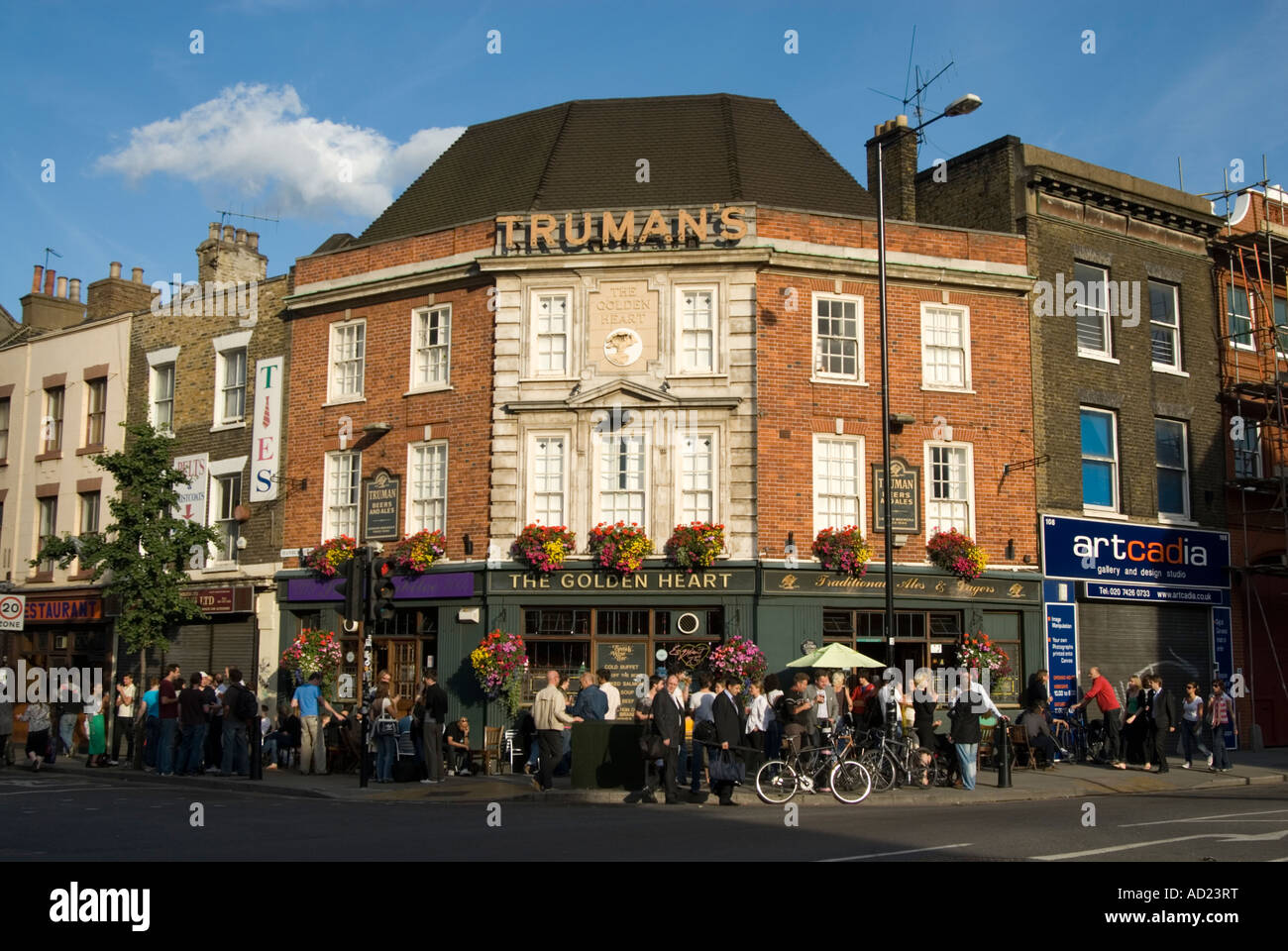 The Golden Heart pub in Spitalfields in the East End of London England ...