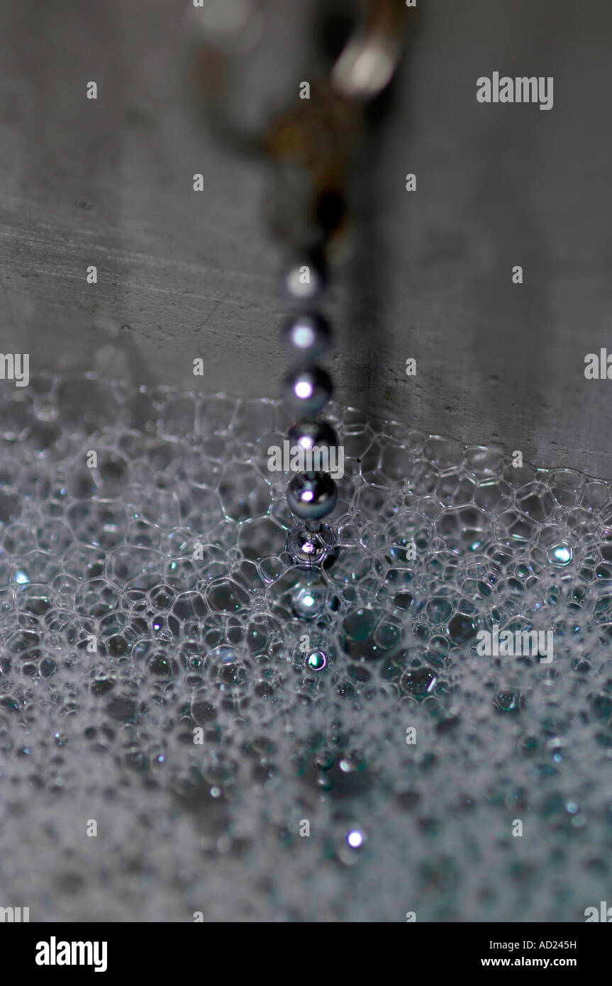 silver plug chain washing up bubbles liquid pattern clean hygiene ...