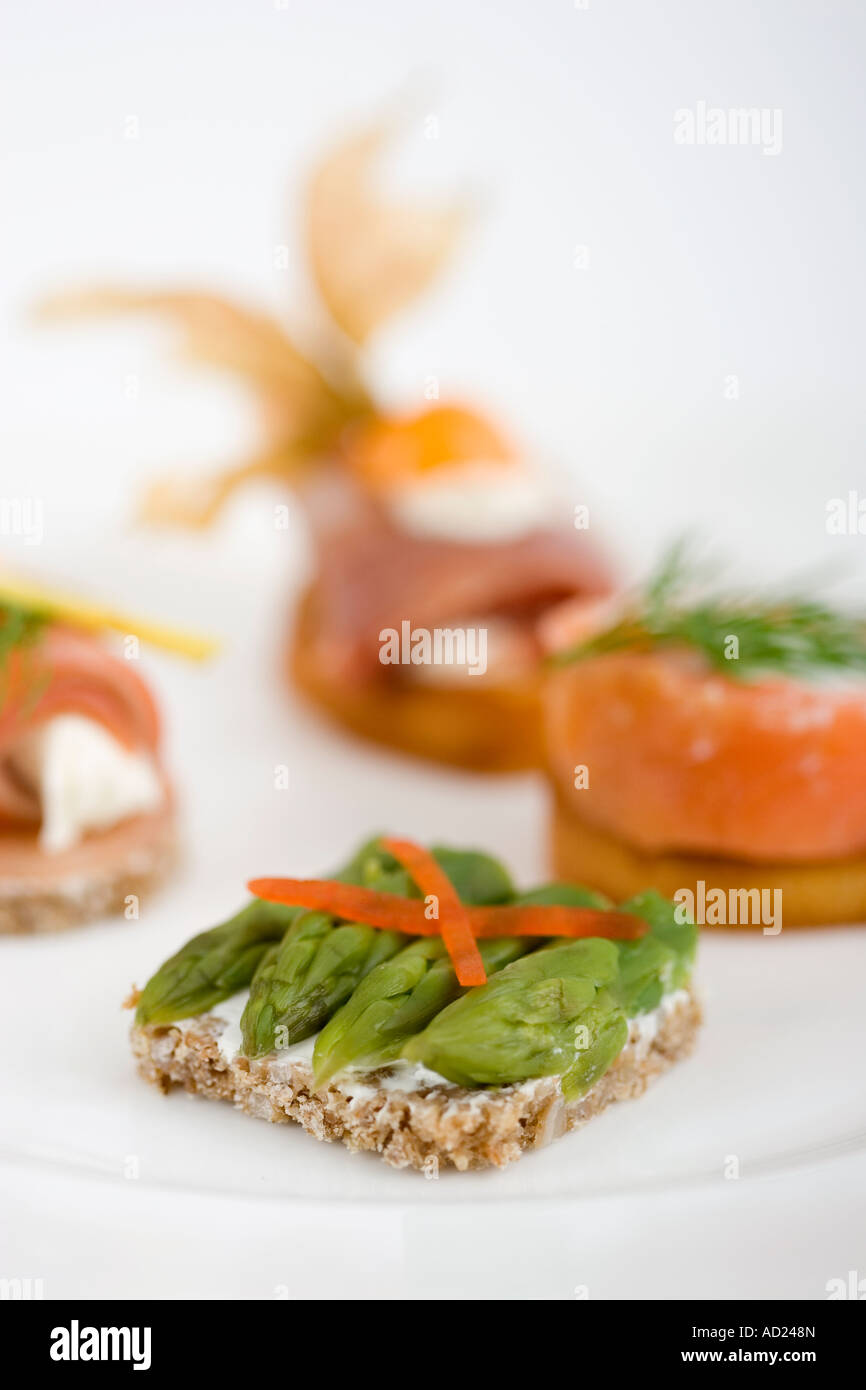 Canapes on plate Stock Photo - Alamy