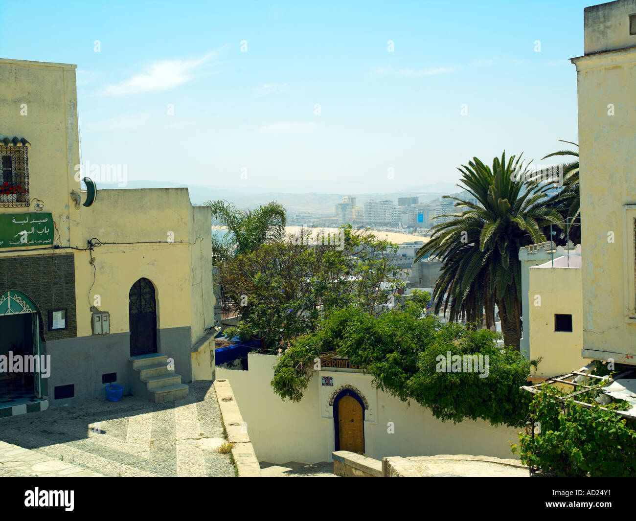 Tangier Medina and distant seafront view Stock Photo - Alamy