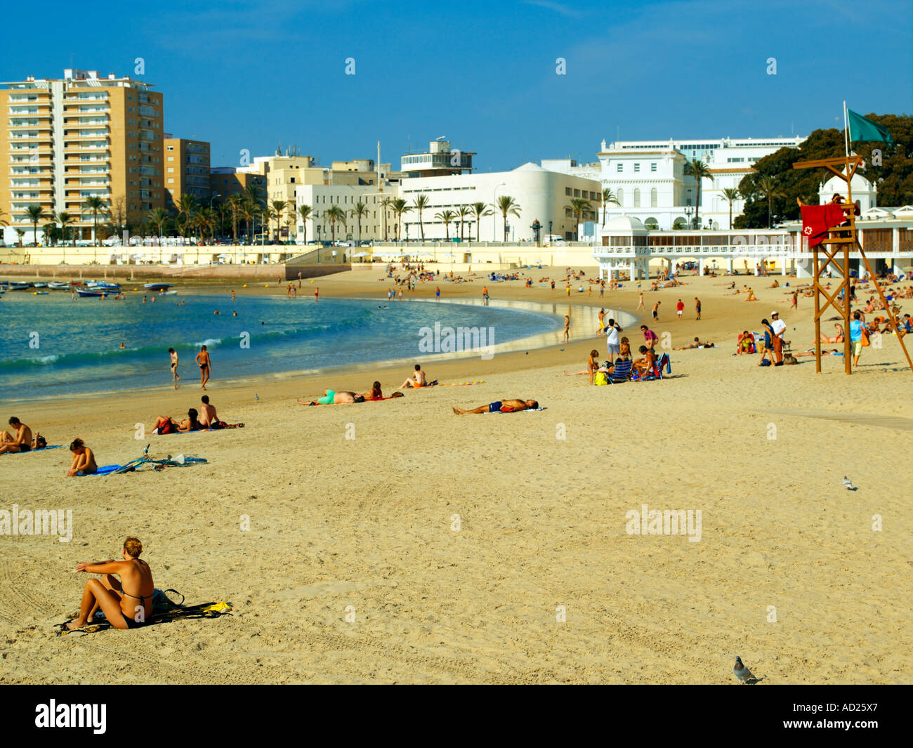 Cadiz beach sunbathers hi-res stock photography and images - Alamy