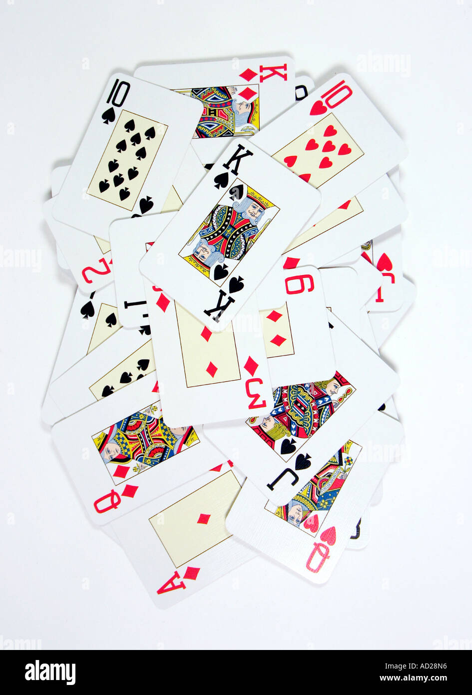 random mess of different playing cards Stock Photo - Alamy