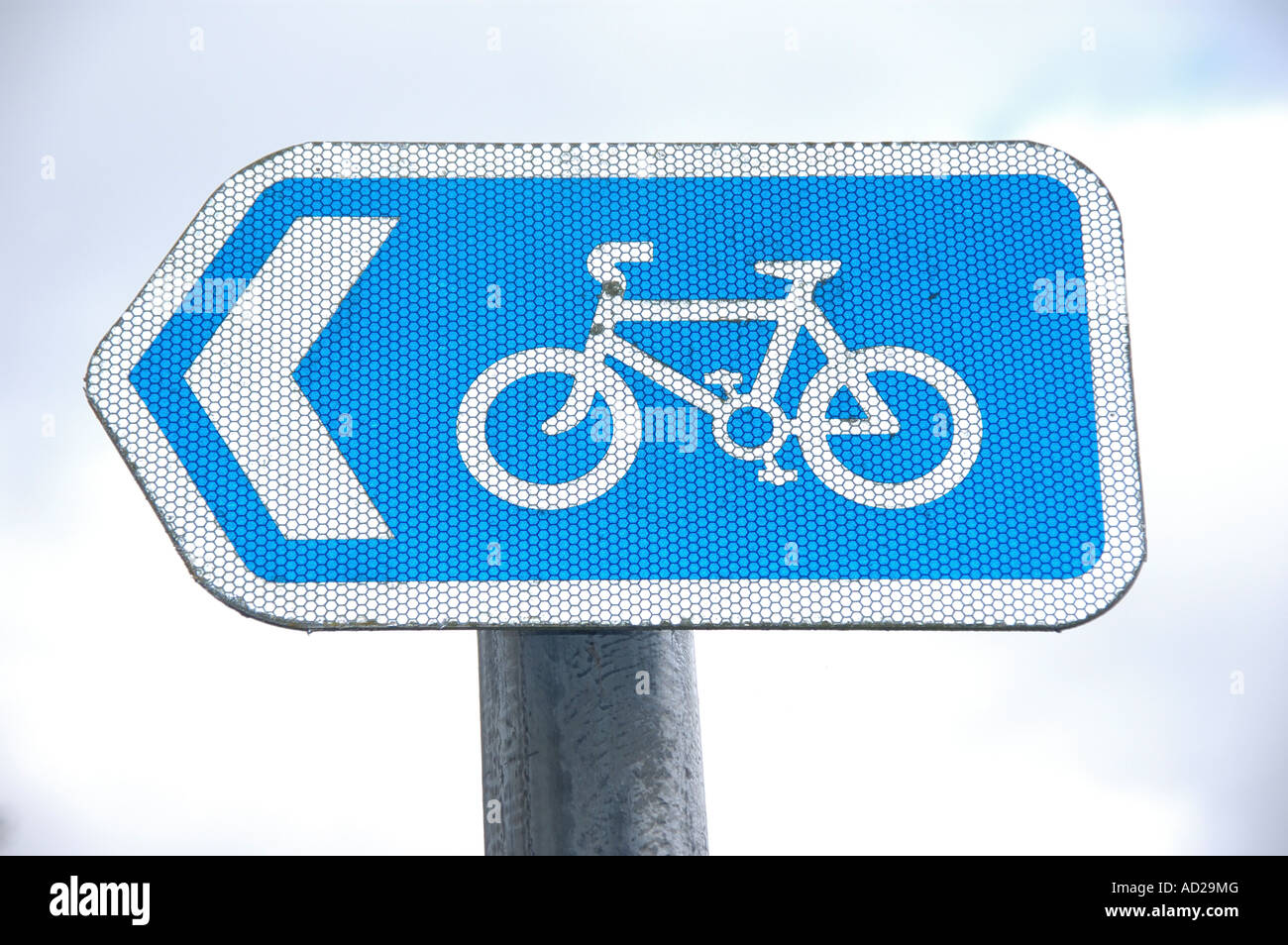 Cycle path sign at Malltraeth Anglesey North Wales Stock Photo - Alamy
