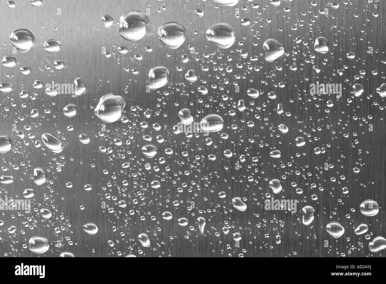 Brushed steel with water droplets on Stock Photo - Alamy