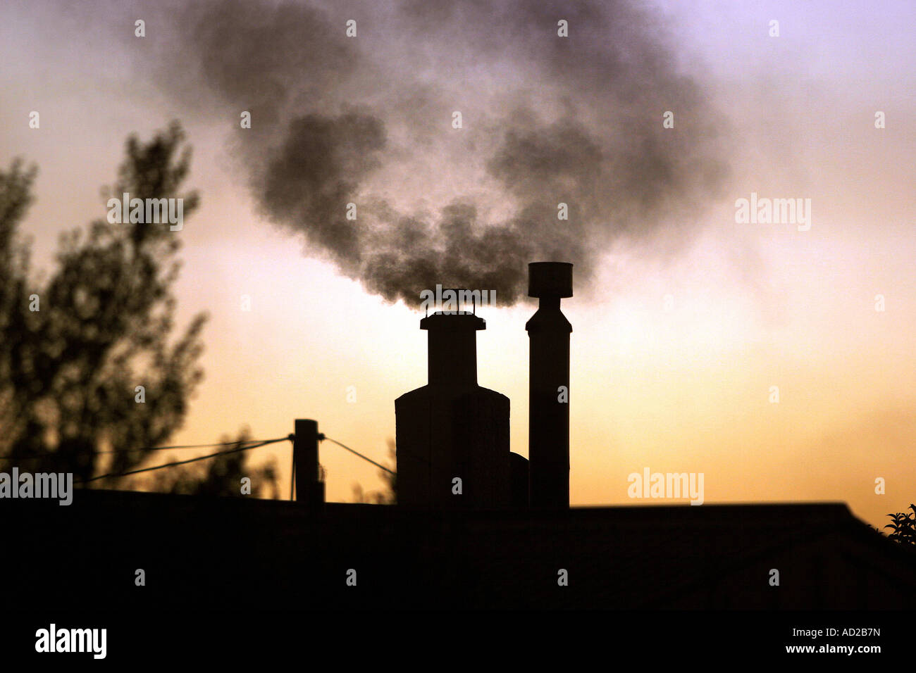 Smoking domestic chimney hi-res stock photography and images - Alamy