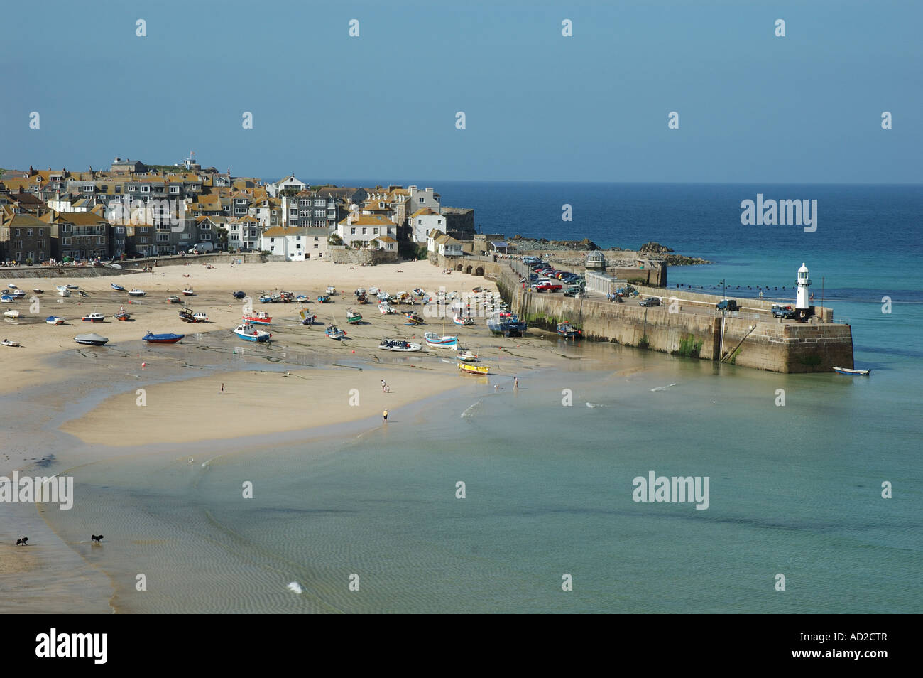 Uk, Cornwall, St Ives, view of harbour Stock Photo - Alamy