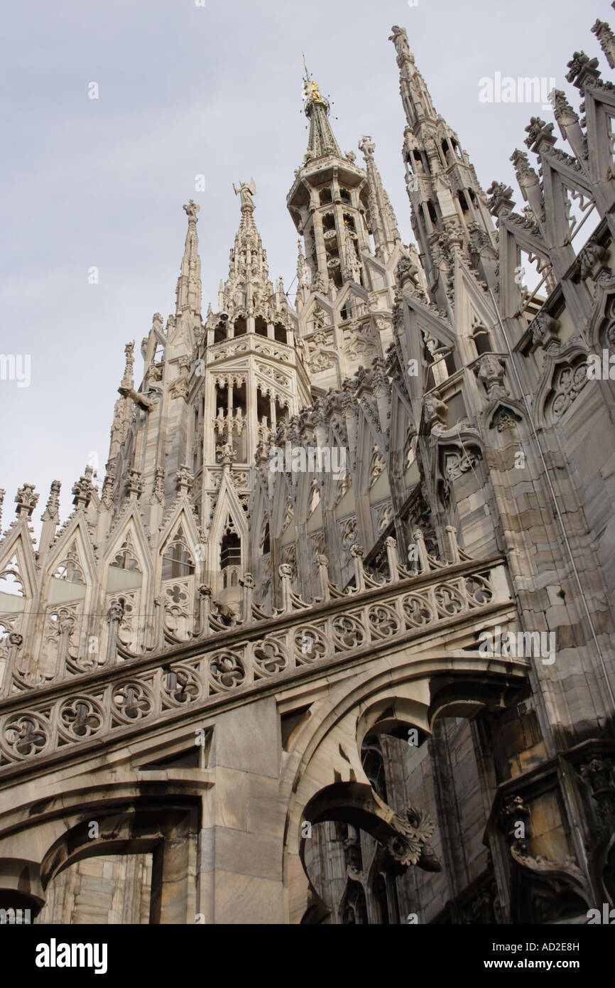 Europe, Italy, Lombardy, Milan, Duomo, Cathedral, spire, spires, roof ...