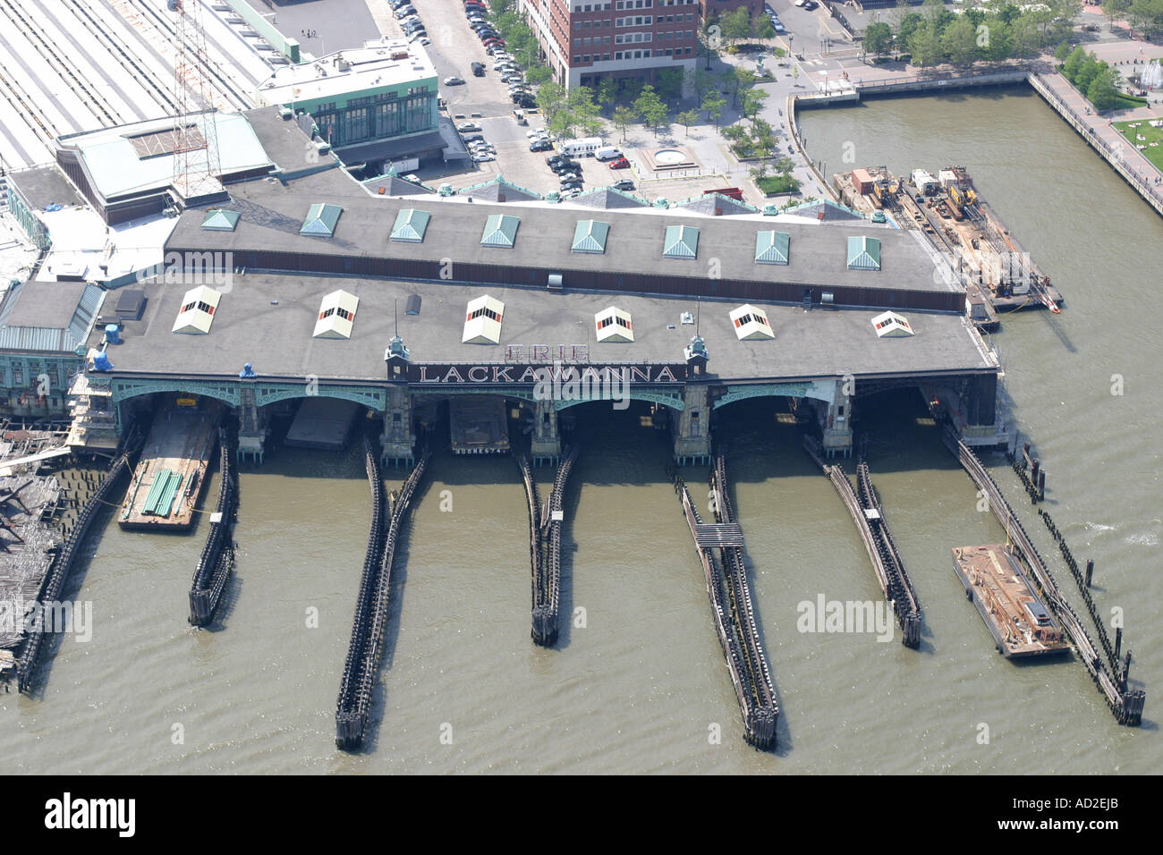 Aerial view of Staten Island Ferry Terminal, New York, USA Stock Photo ...