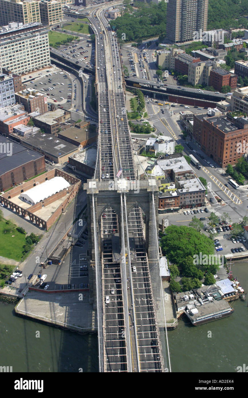 Aerial view of Brooklyn Bridge, New York City, U.S.A Stock Photo - Alamy