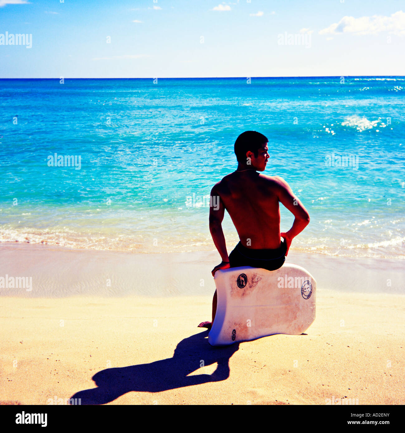 Boogie Boarding, Summer at Waikiki Beach, Oahu, Hawaii Stock Photo - Alamy