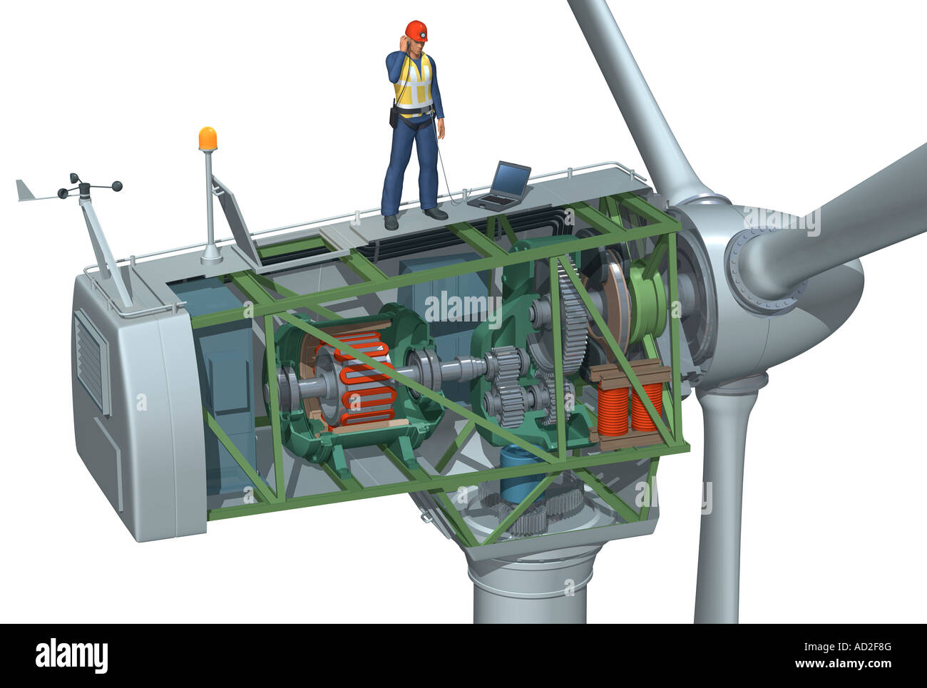 Wind turbine engineer Cut Out Stock Images & Pictures - Alamy