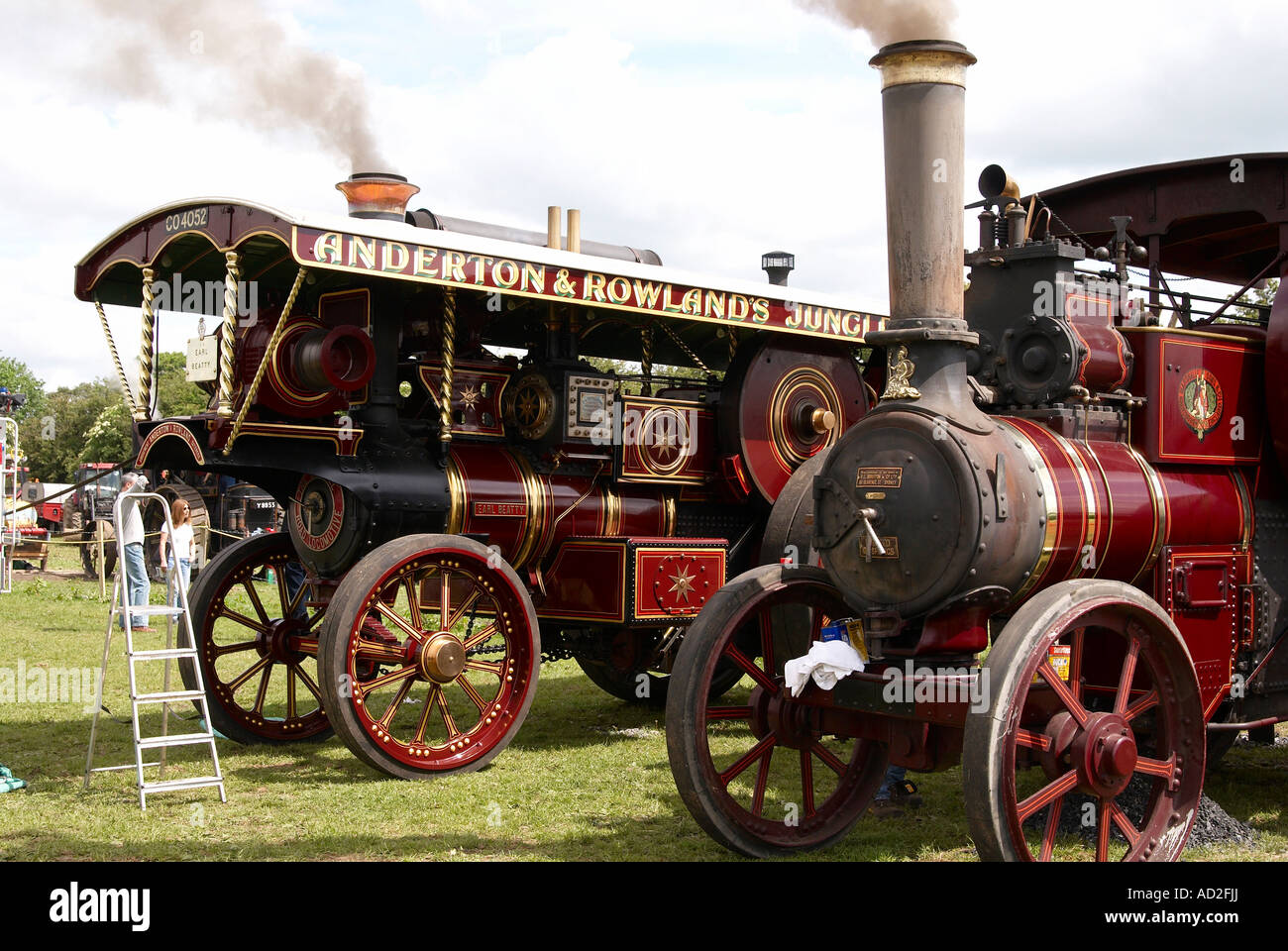 Burrell showmans engine and a steam tractor lined up at a steam and ...