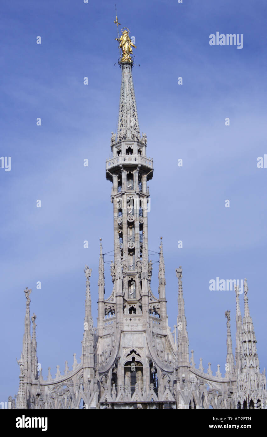 Europe, Italy, Lombardy, Milan, Duomo, Cathedral, spire, spires, roof ...