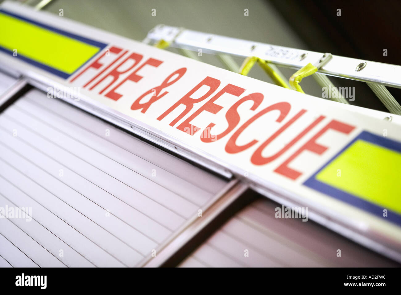 Fire and rescue, fire engine detail, ladder, fire engine Stock Photo ...