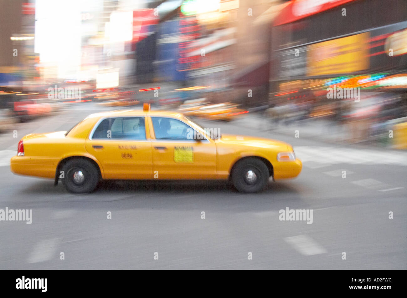 New York, yellow cab, taxi, movement, blured, colour, car, road, wheel ...