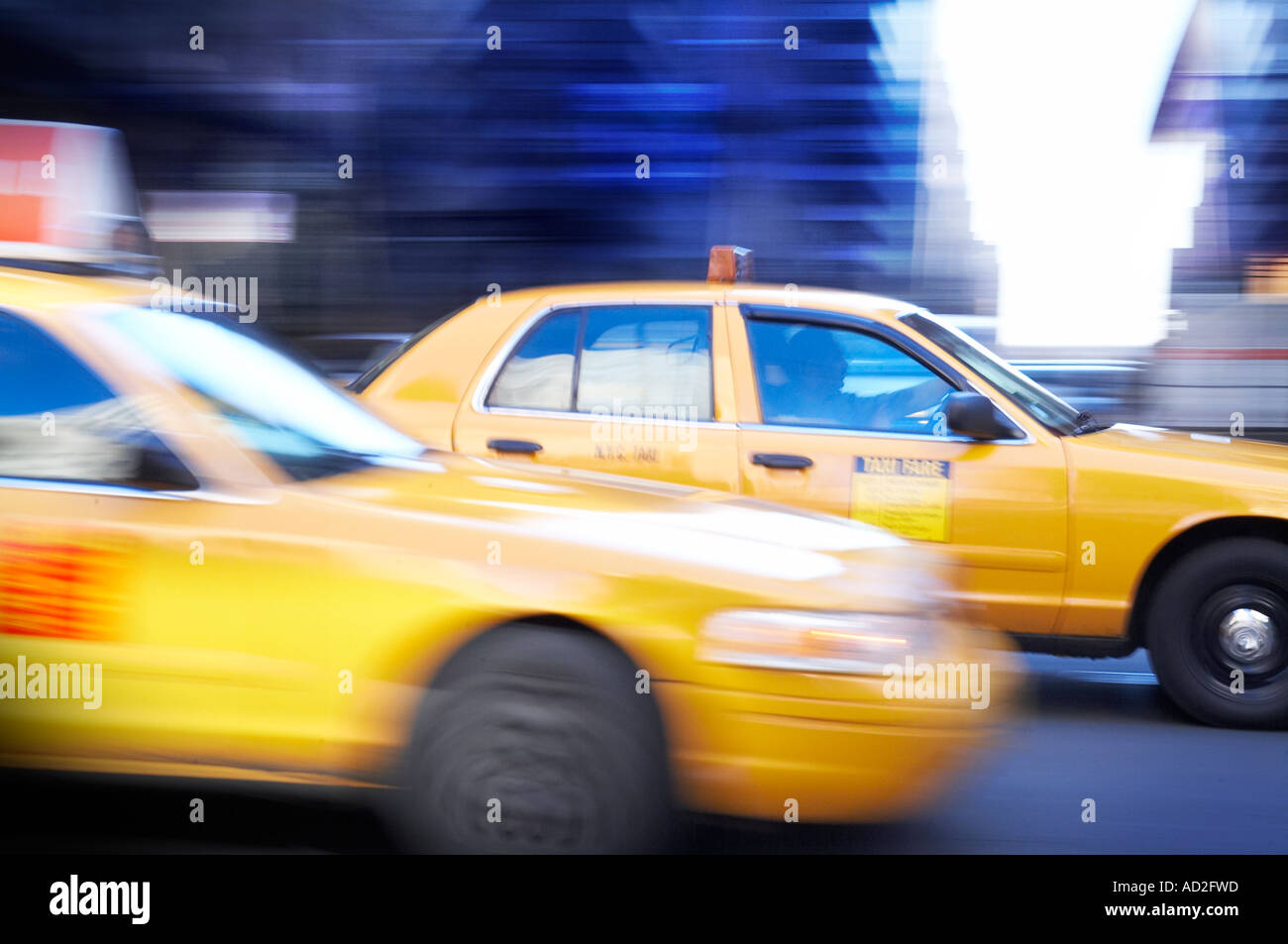 New York, yellow cab, taxi, movement, blured, colour, car, road, wheel ...