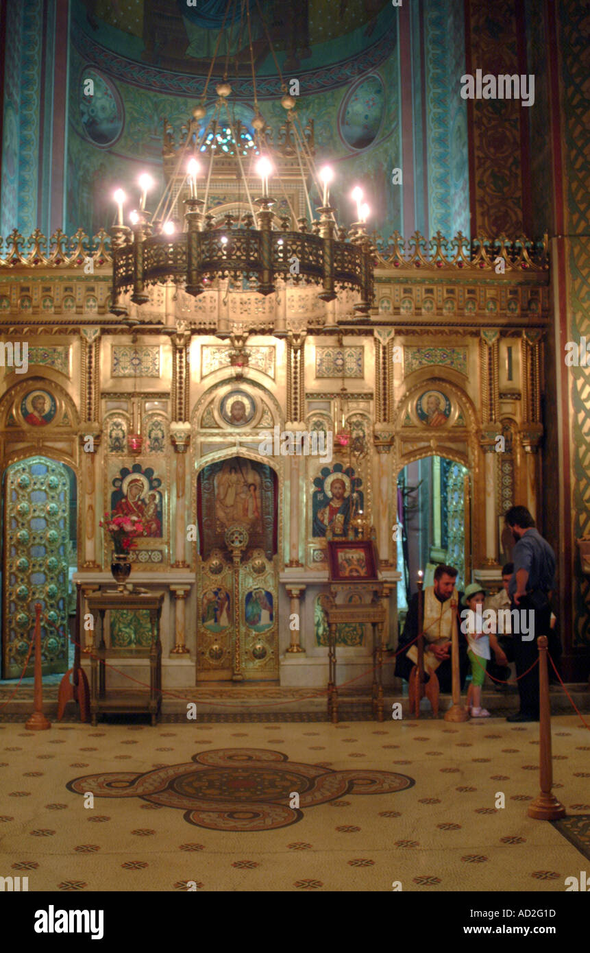Romanian Emperors necropolis Altar screen inside view The Monastery of ...