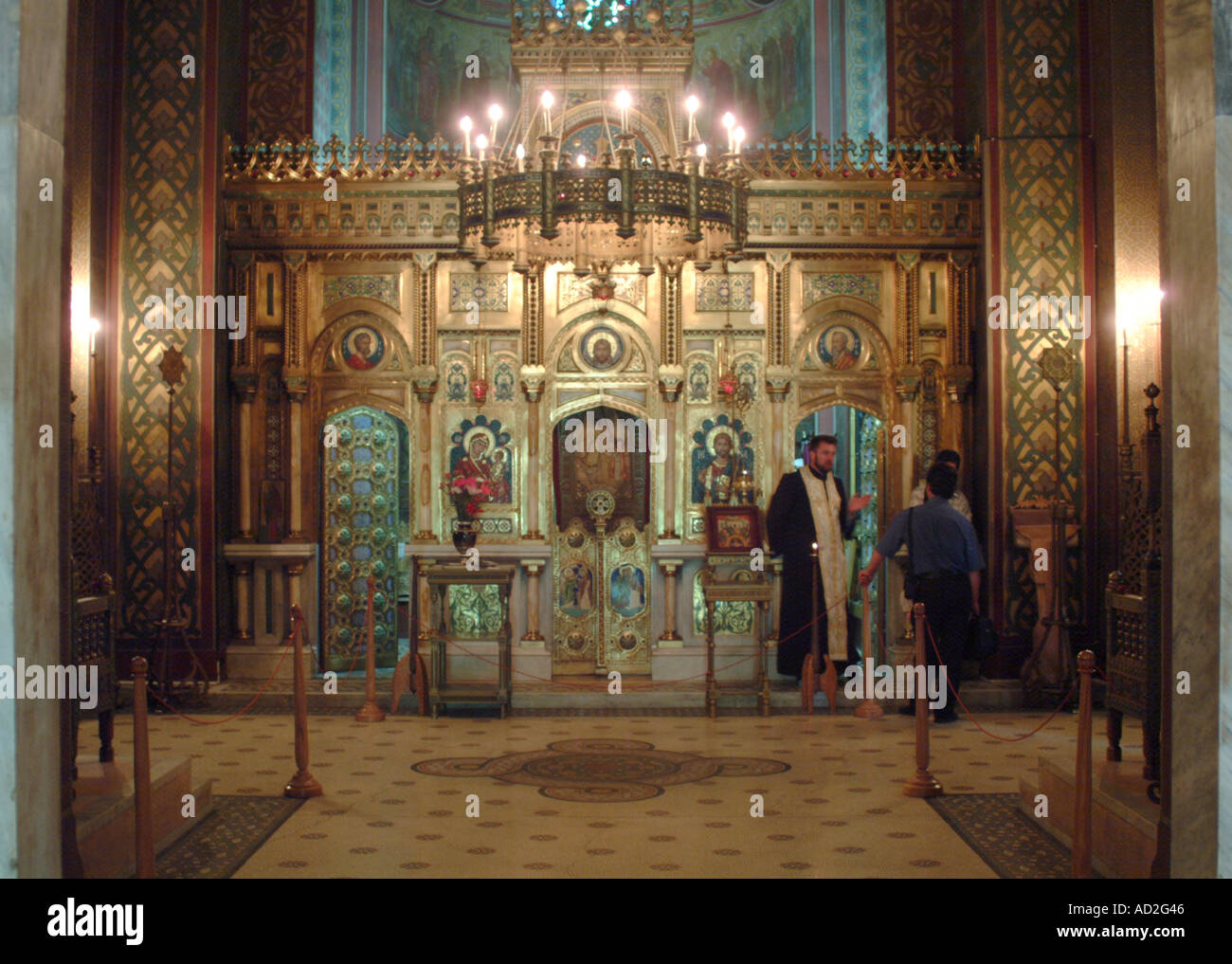Romanian Emperors necropolis Altar screen inside view The Monastery of ...