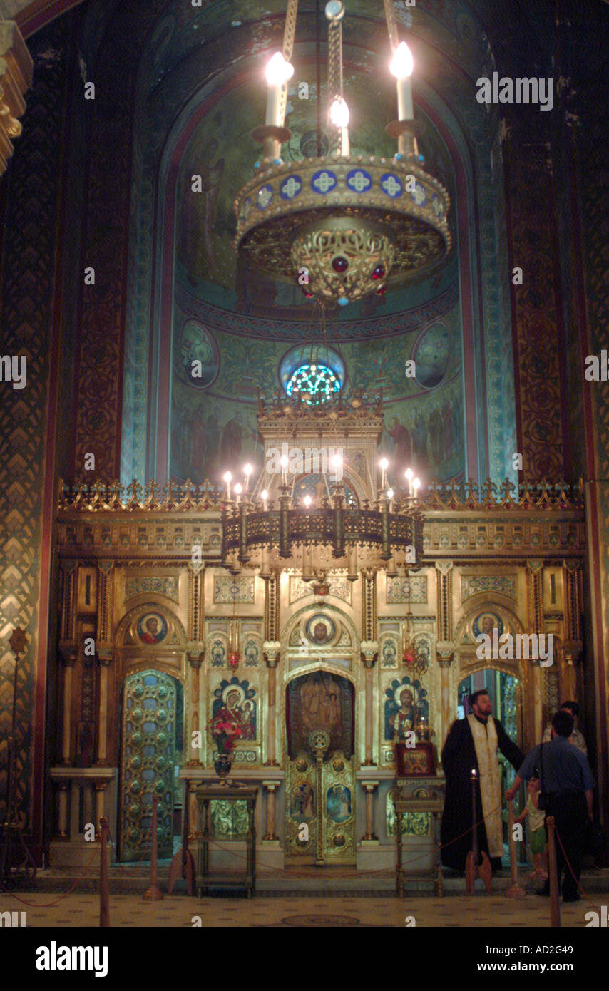 Romanian Emperors necropolis Altar screen inside view The Monastery of ...