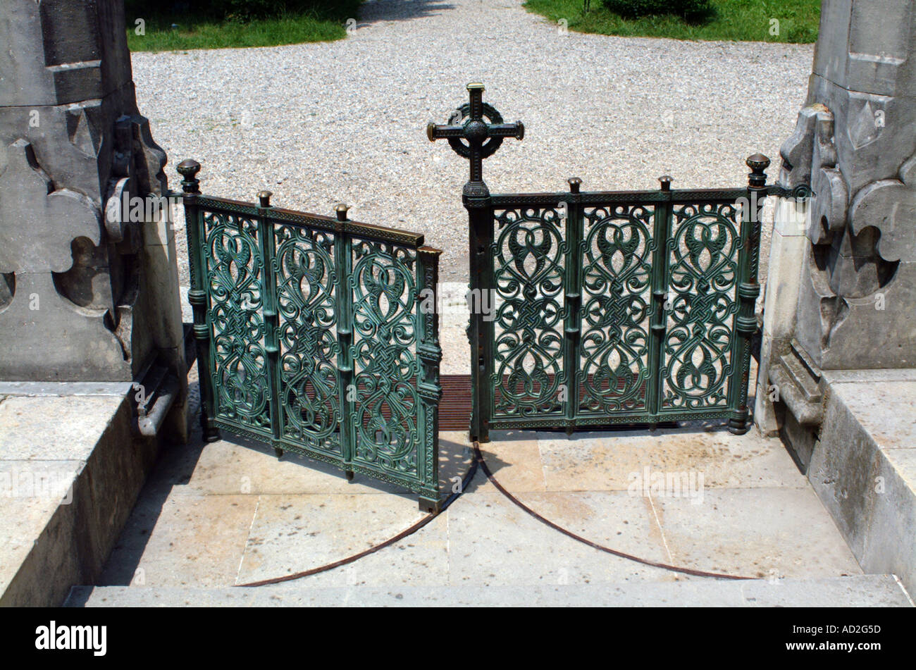 Ornamental bronze fence near Romanian Emperors necropolis The Monastery ...