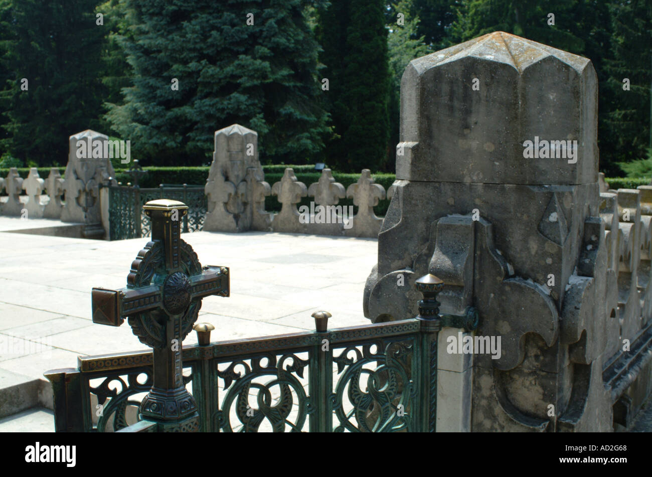 Ornamental bronze fence near Romanian Emperors necropolis The Monastery ...
