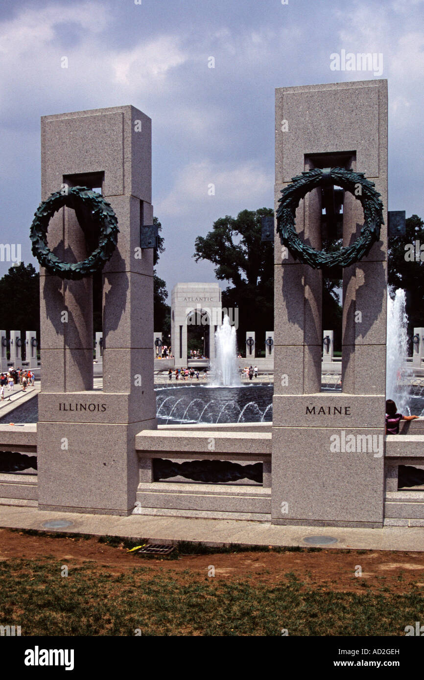 Atlantic Pavilion or Arch, through pillars, National World War II ...