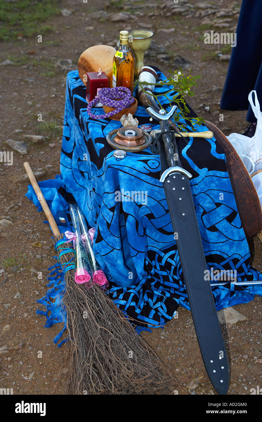 Pagan Handfasting Wedding Ceremony in Wales, UK Stock Photo - Alamy