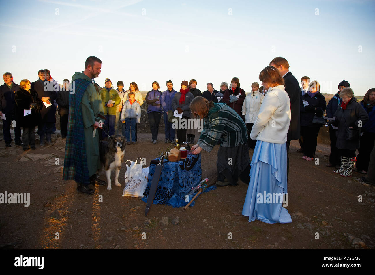 Pagan Handfasting Wedding Ceremony in Wales, UK Stock Photo - Alamy