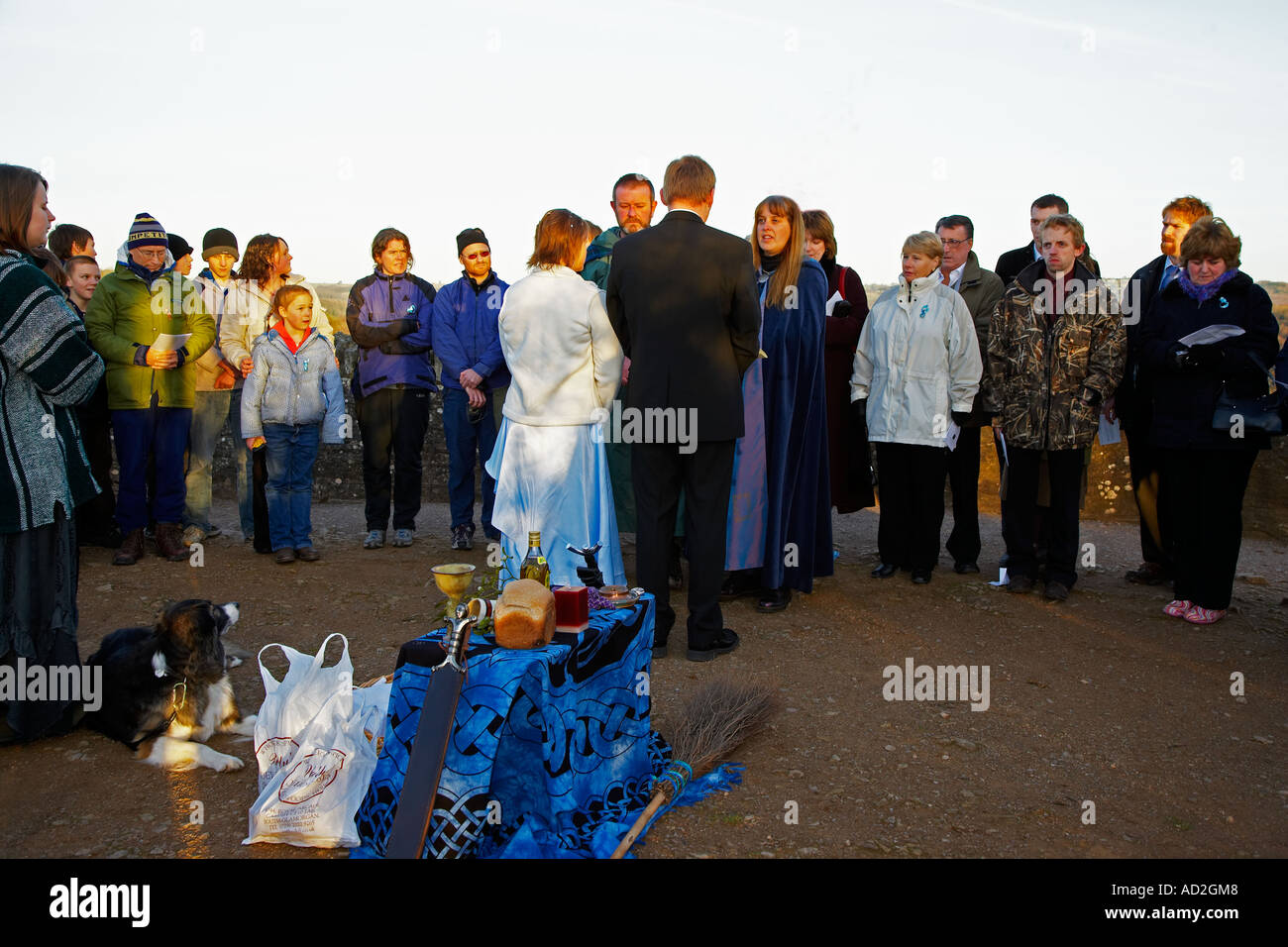 Pagan Handfasting Wedding Ceremony in Wales, UK Stock Photo - Alamy