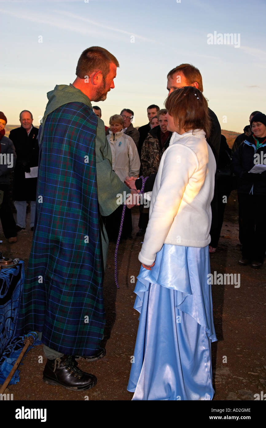 Pagan Handfasting Wedding Ceremony in Wales, UK Stock Photo - Alamy