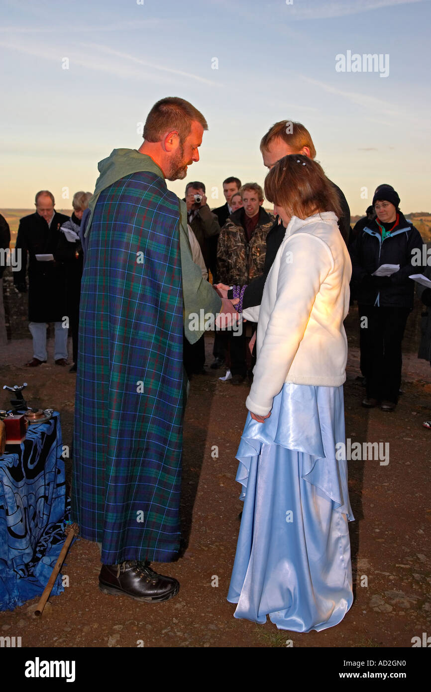Pagan Handfasting Wedding Ceremony in Wales, UK Stock Photo - Alamy