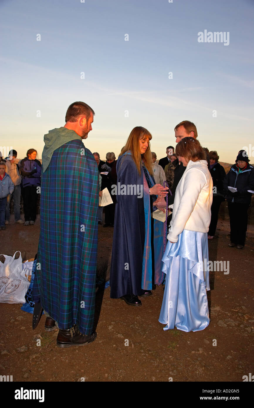 Pagan Handfasting Wedding Ceremony in Wales, UK Stock Photo - Alamy