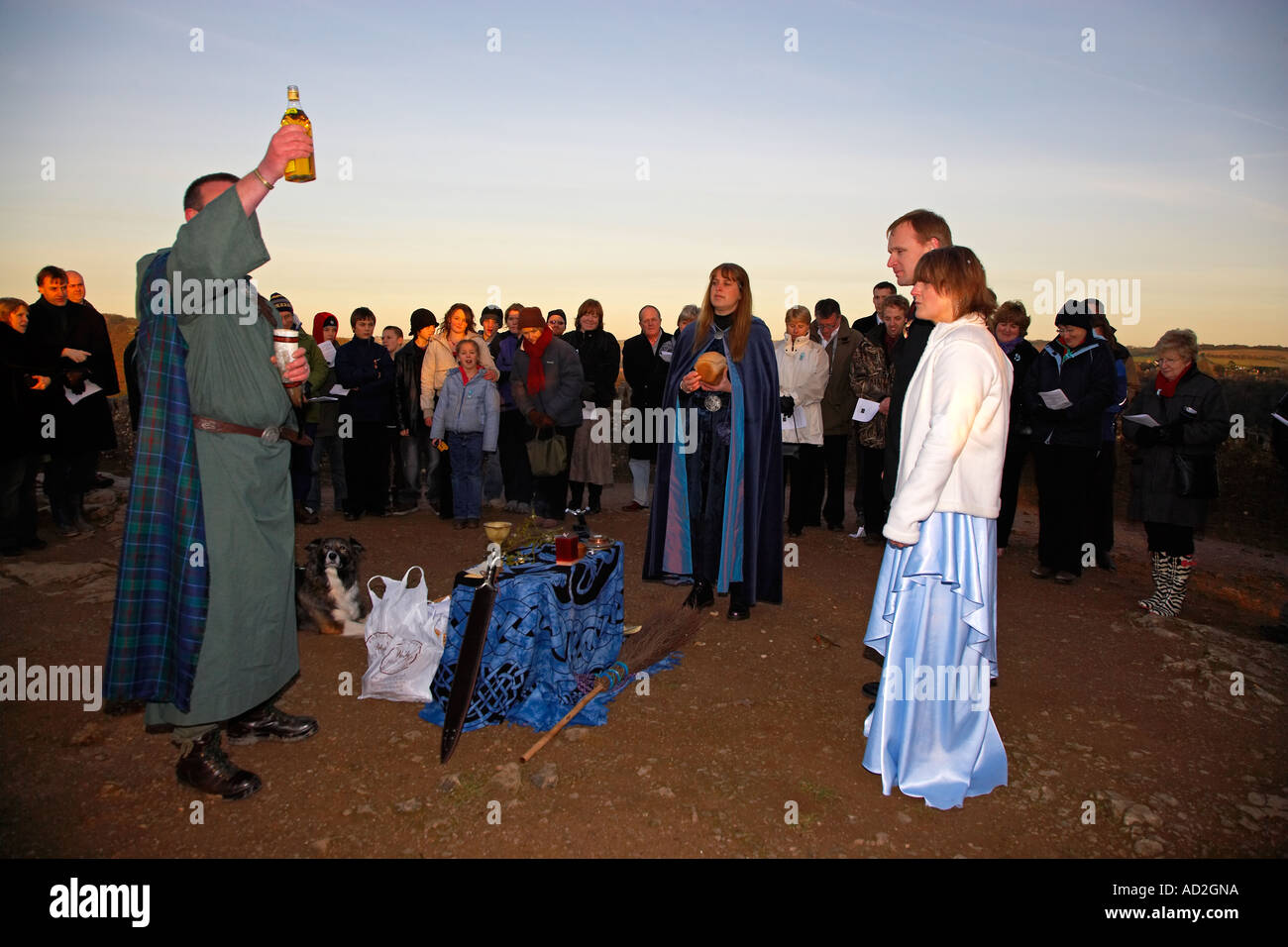 Pagan Handfasting Wedding Ceremony in Wales, UK Stock Photo - Alamy