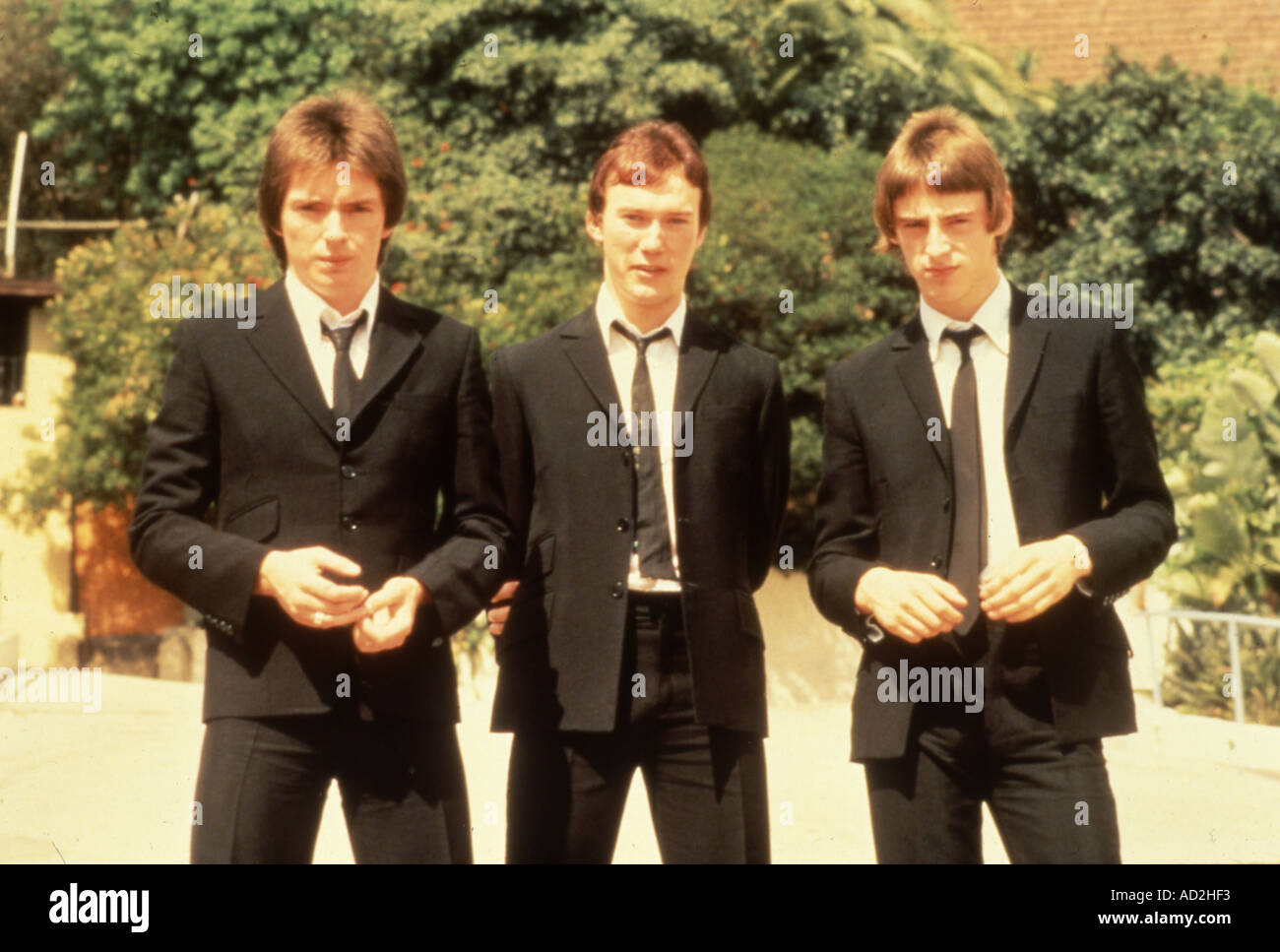 THE JAM UK band from left Bruce Foxton Rick Buckler Paul Weller Stock ...