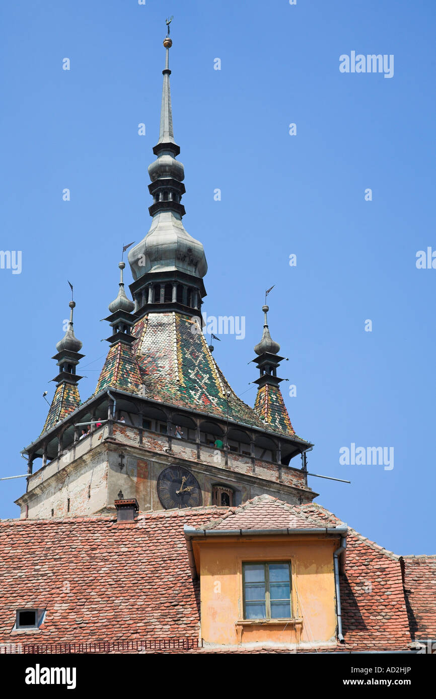 Clock tower, Turnul cu Ceas, Sighisoara, Transylvania, Romania Stock ...