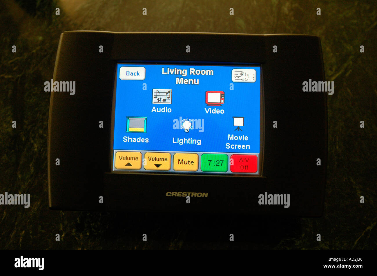 Touchscreen controller for custom home entertainment system Stock Photo ...