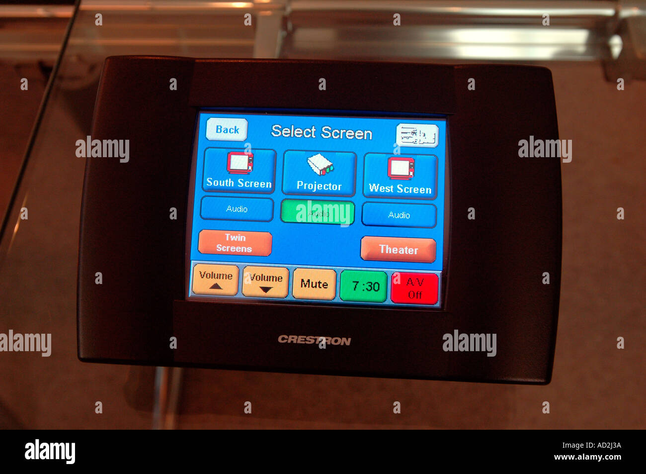 Touchscreen controller for custom home entertainment system Stock Photo ...
