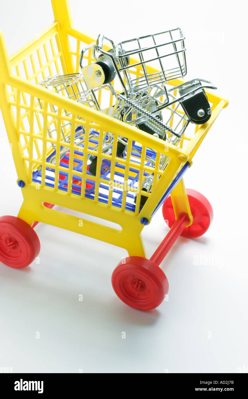 Miniature Shopping Trolleys Stock Photo - Alamy