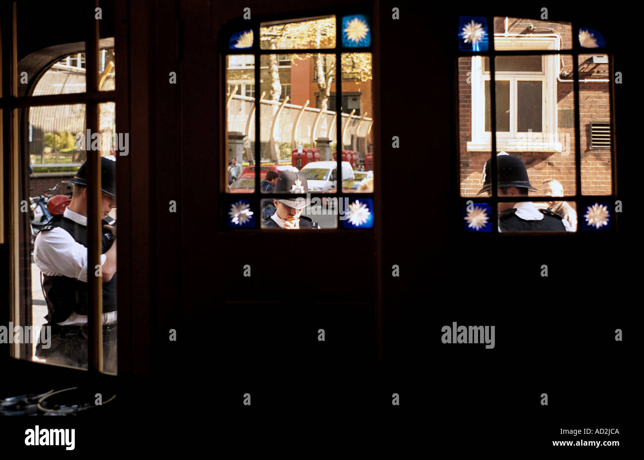 Police officers outside a pub in Soho London Stock Photo - Alamy