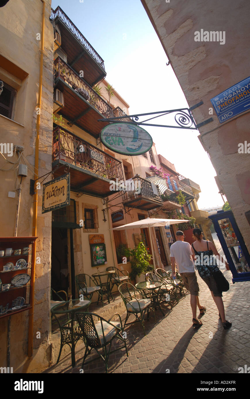 CRETE Street near the outer harbour in Hania Stock Photo - Alamy