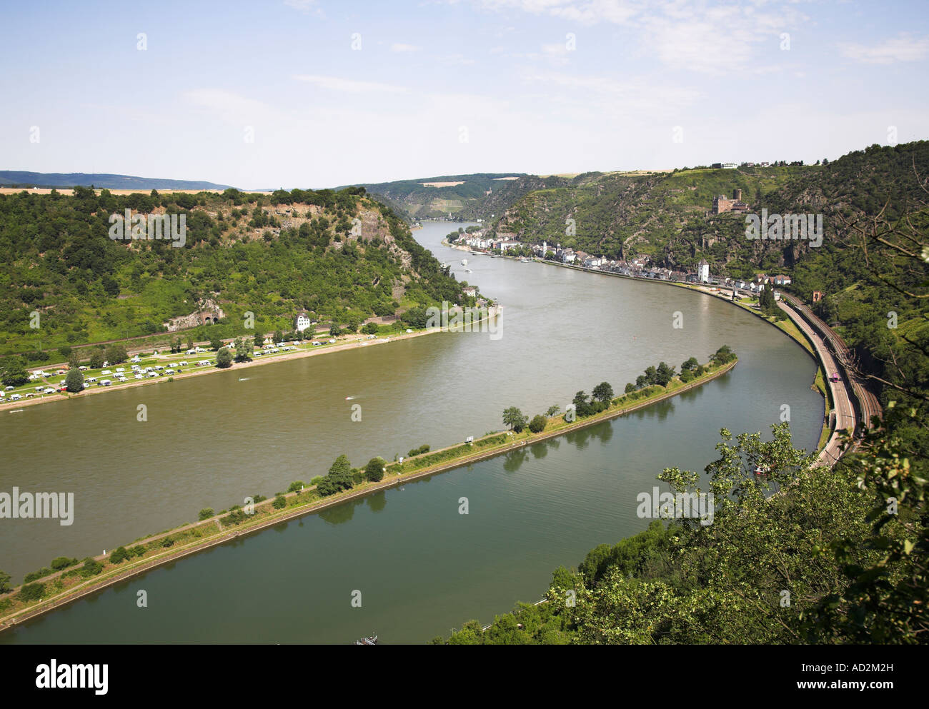 View of the river Rhine as seen from the Loreley rock. Middle-Rhine ...