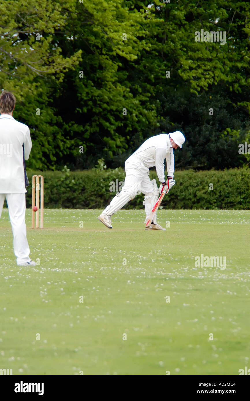 Playing the game of Cricket on a Summer's Afternoon in rural England ...