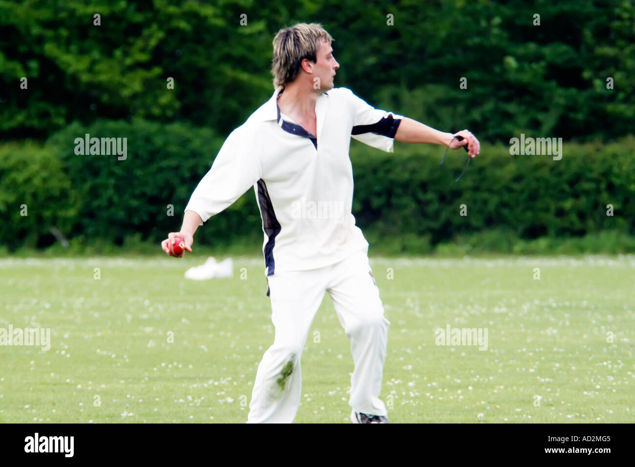 Playing the game of Cricket on a Summer's Afternoon in rural England ...