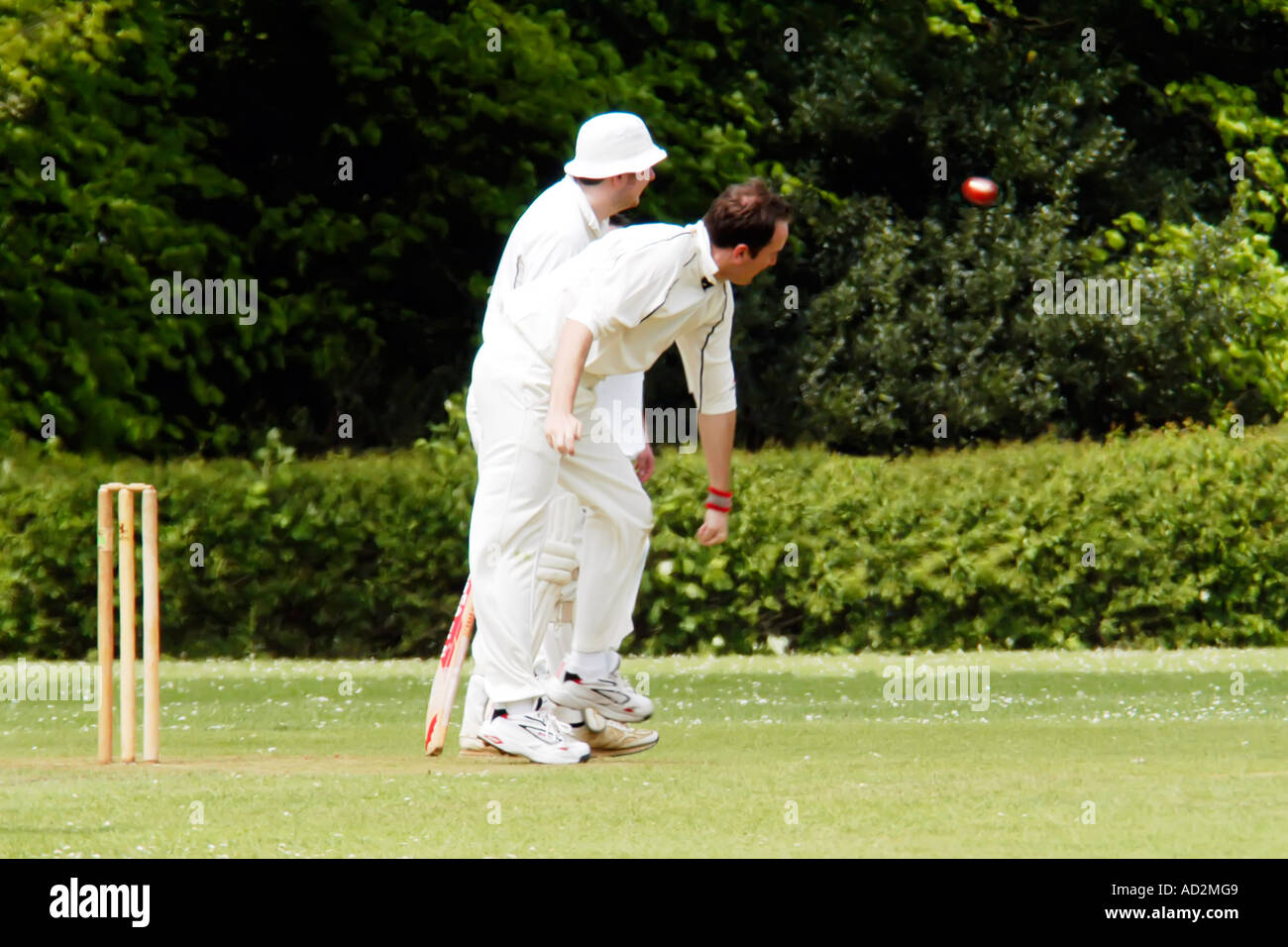 Playing the game of Cricket on a Summer's Afternoon in rural England ...