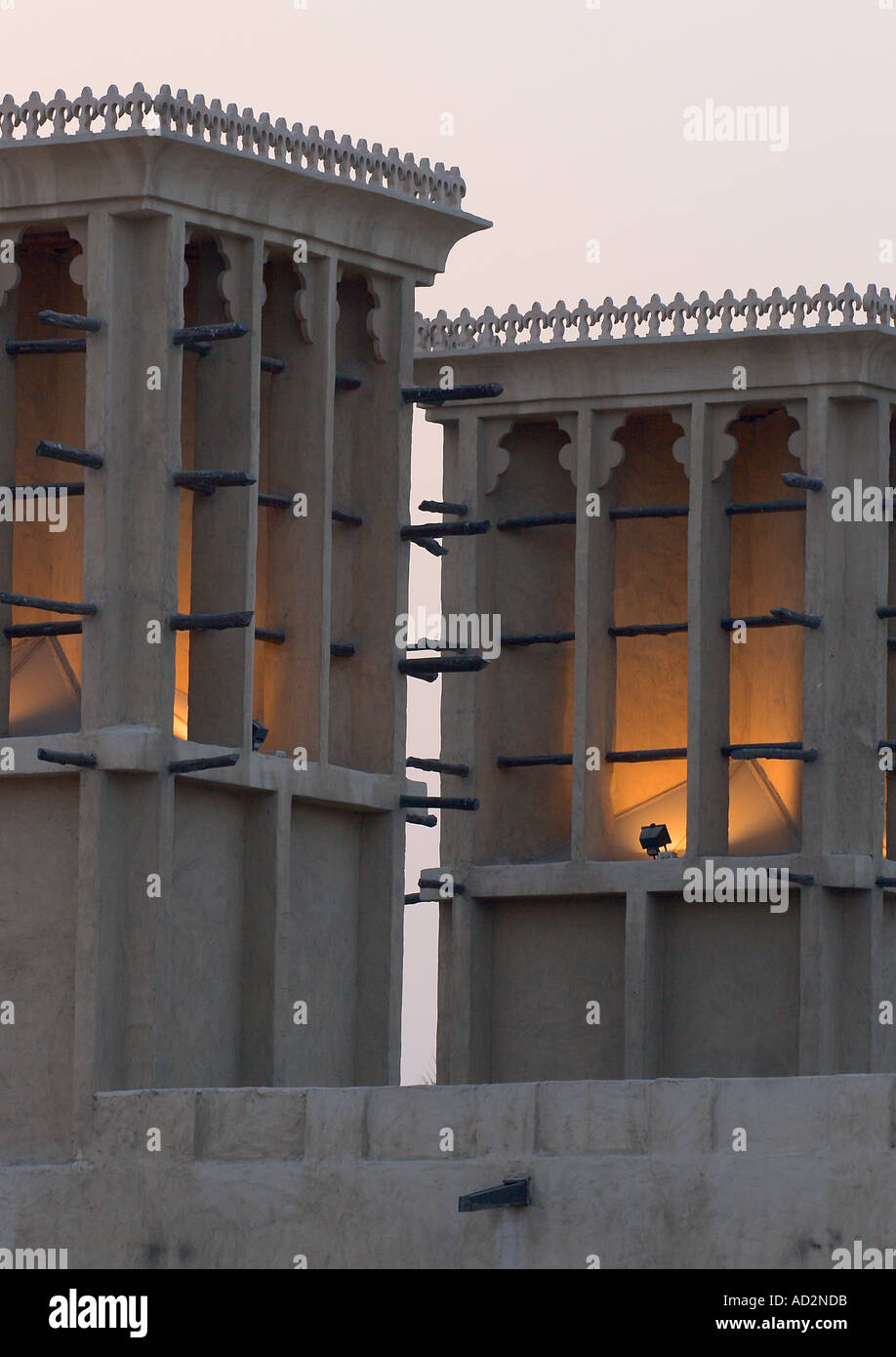 Traditional wind towers used for cooling in Dubai Stock Photo - Alamy