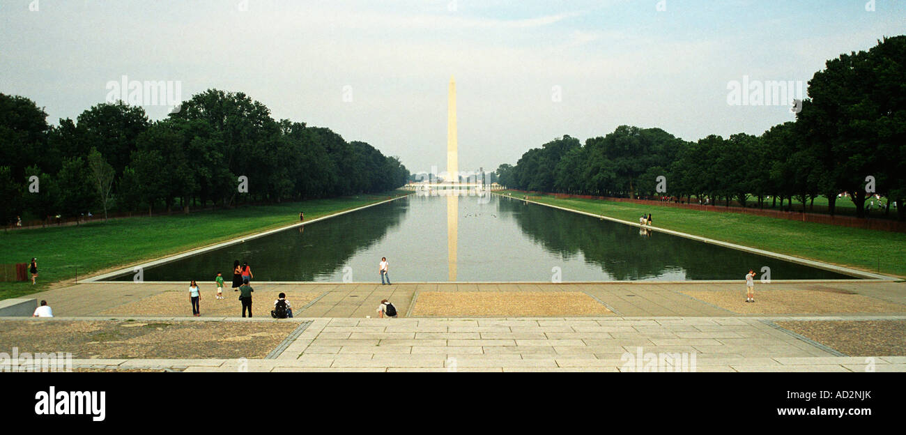 The Washington Monument and reflecting pool in Washington, D.C., USA ...