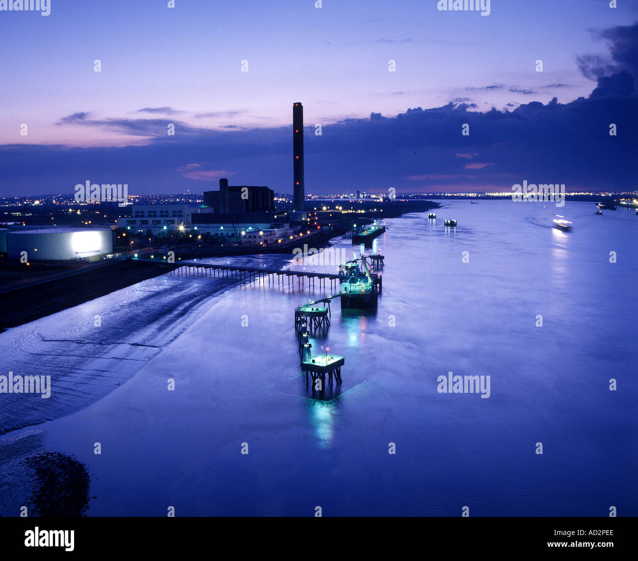 Oil storage facility taken from the Queen Elizabeth Bridge (M25 ...