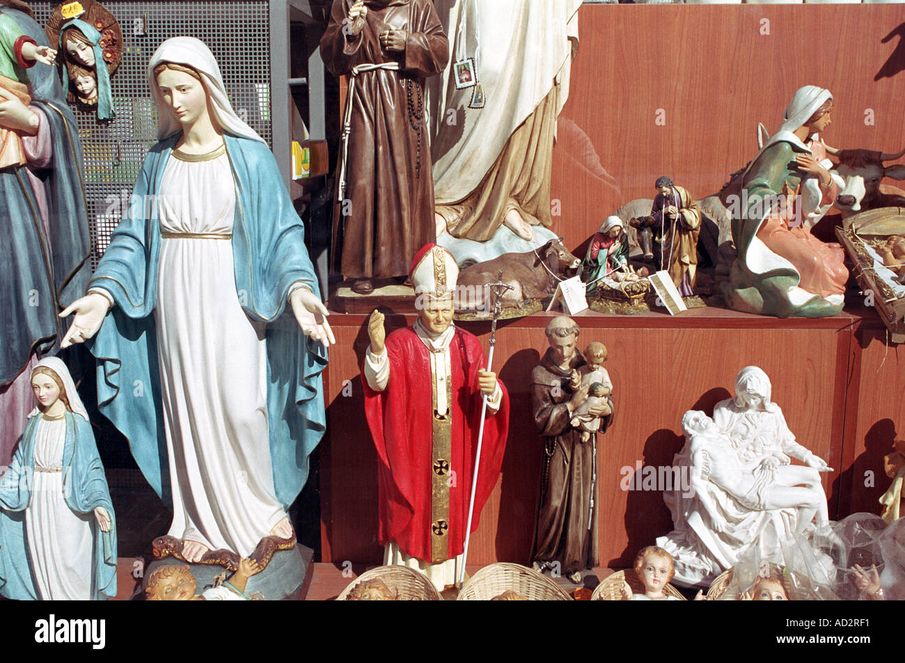 religious ornaments models in shop window vatican rome italy Stock ...