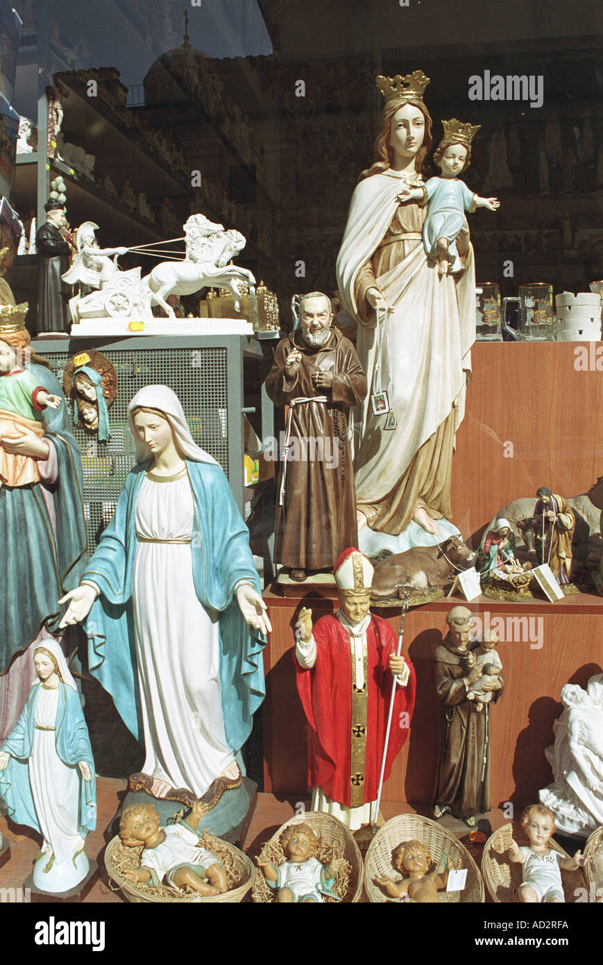 religious ornaments models in shop window vatican rome italy Stock ...